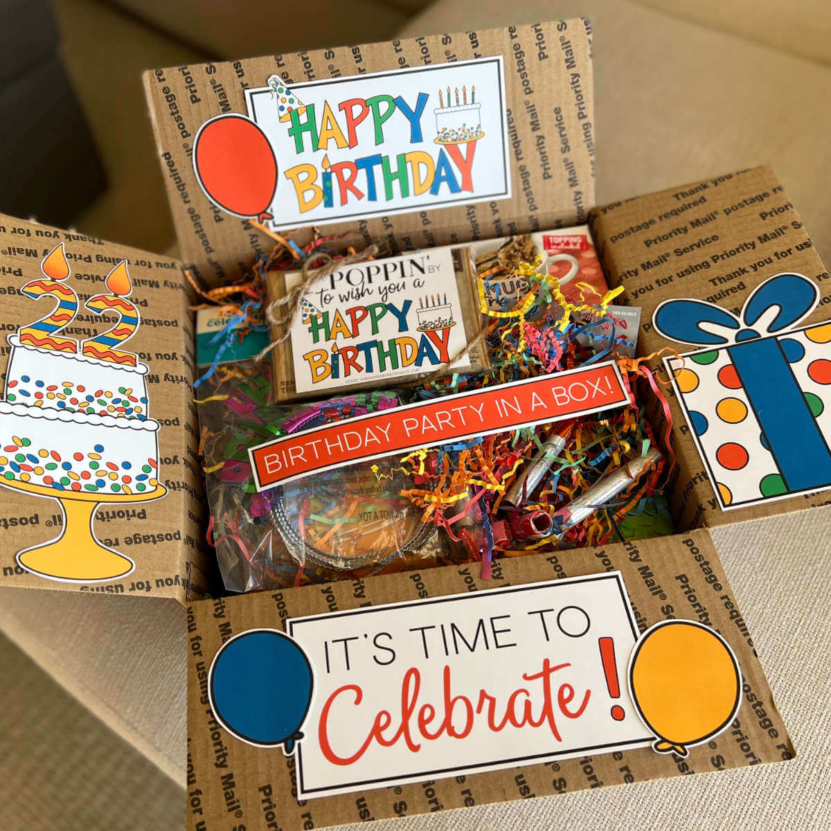 Birthday party in a box store