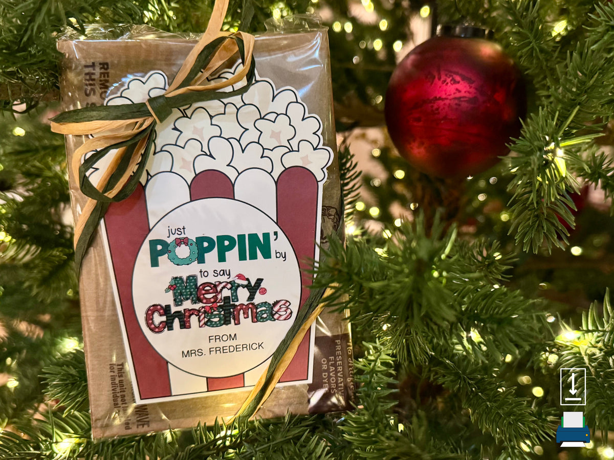 Merry Christmas Popcorn Gift Tags – Sunshine And Rainy Days
