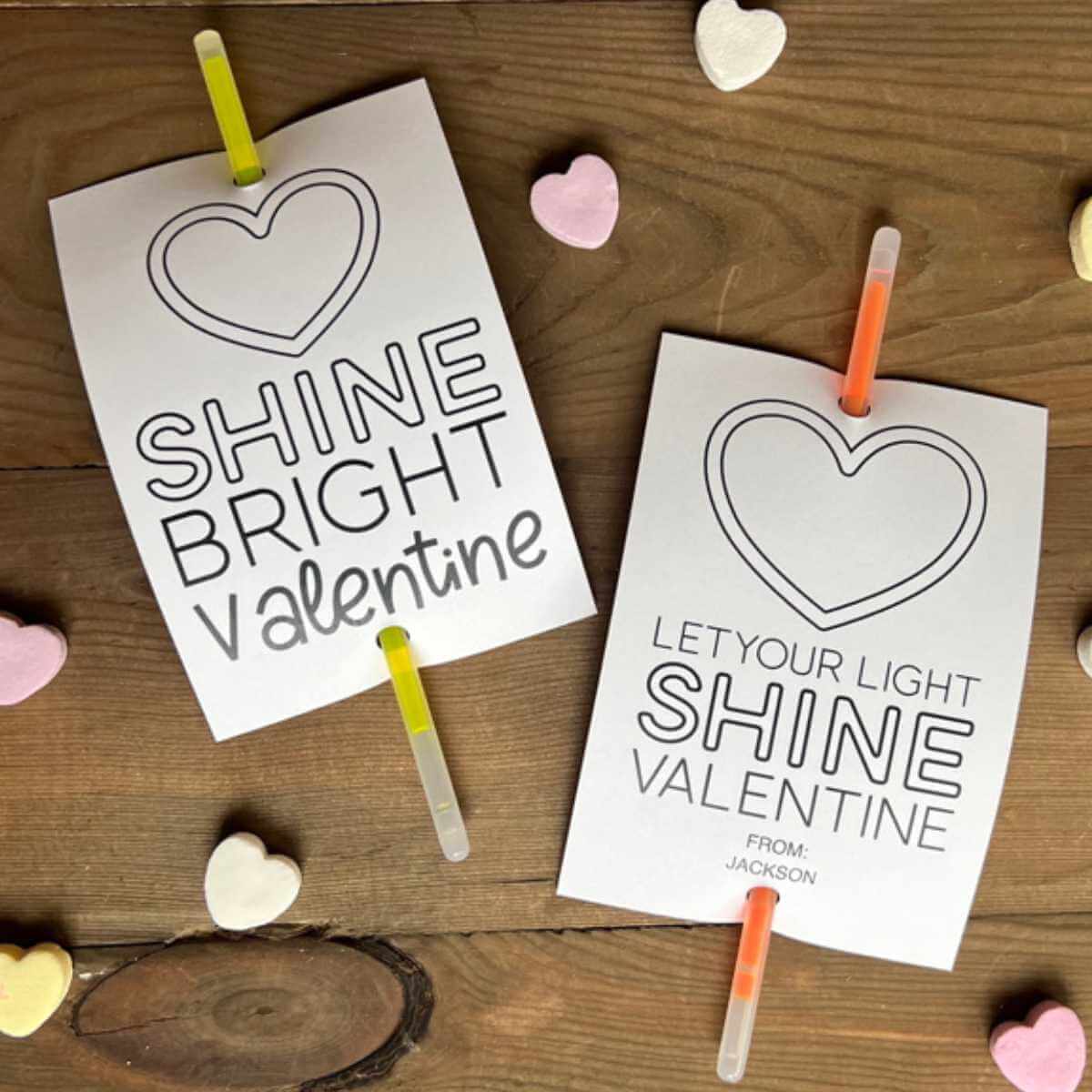 Glow Stick Valentine Printable Glow Stick Valentine Card Press Print