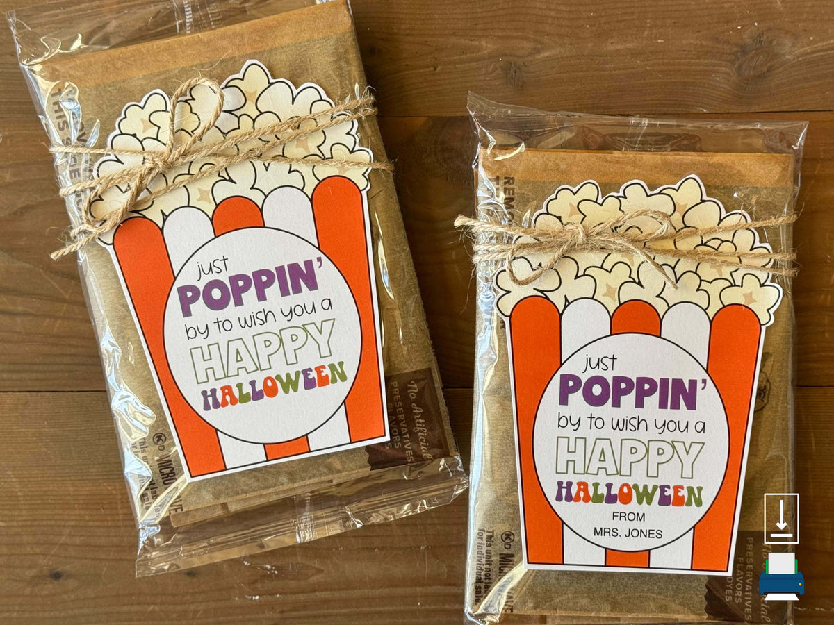 Just Poppin By To Wish You A Happy Halloween Popcorn Tag – Sunshine And ...