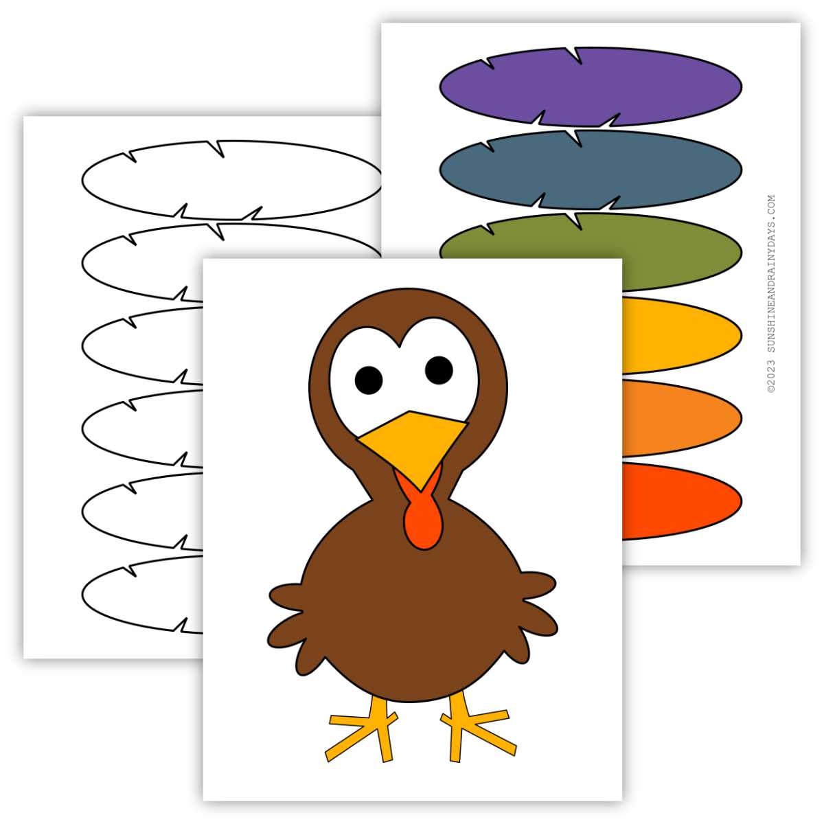 Paper Turkey Craft (PDF) – Sunshine And Rainy Days
