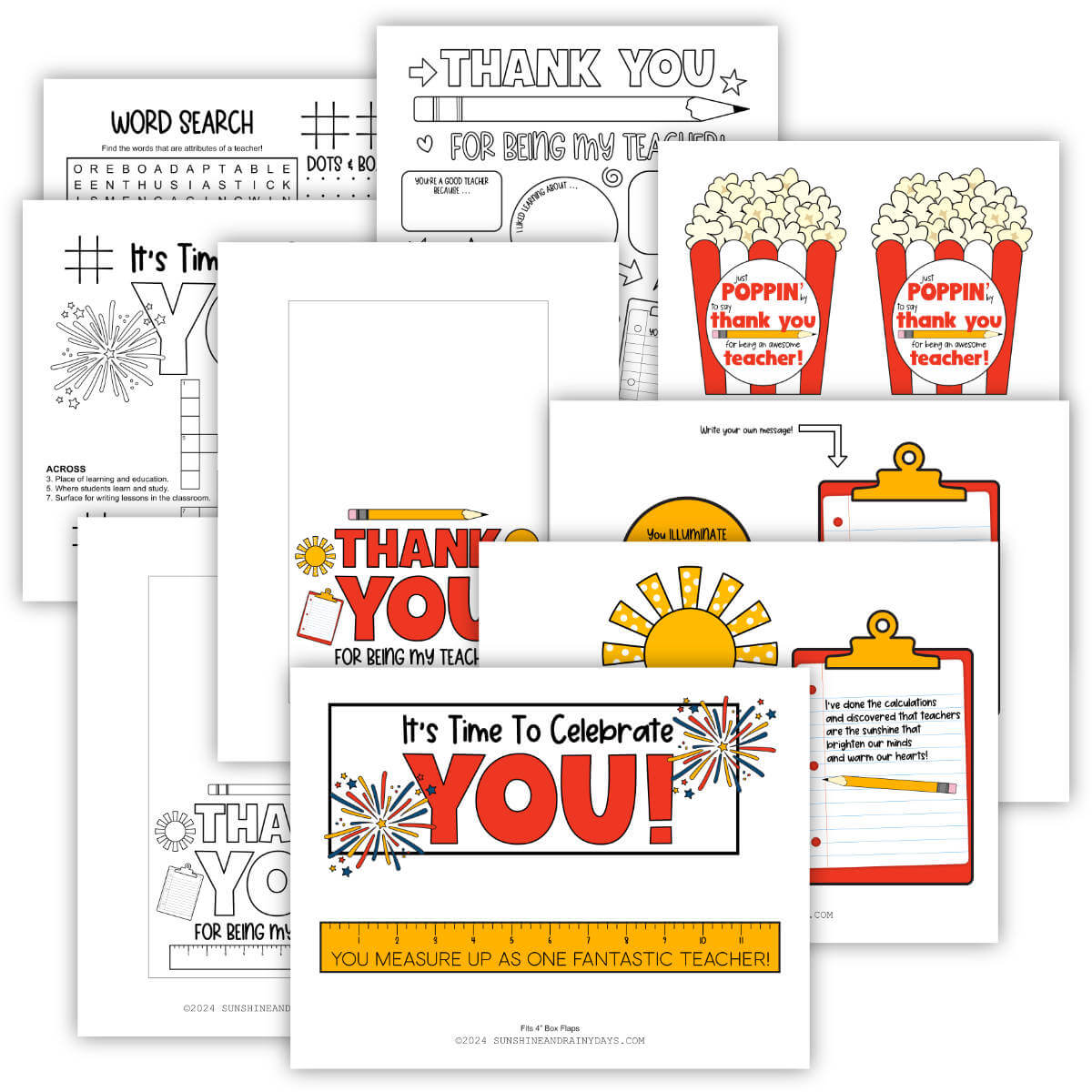 Teacher Appreciation Care Package Printables – Sunshine And Rainy Days