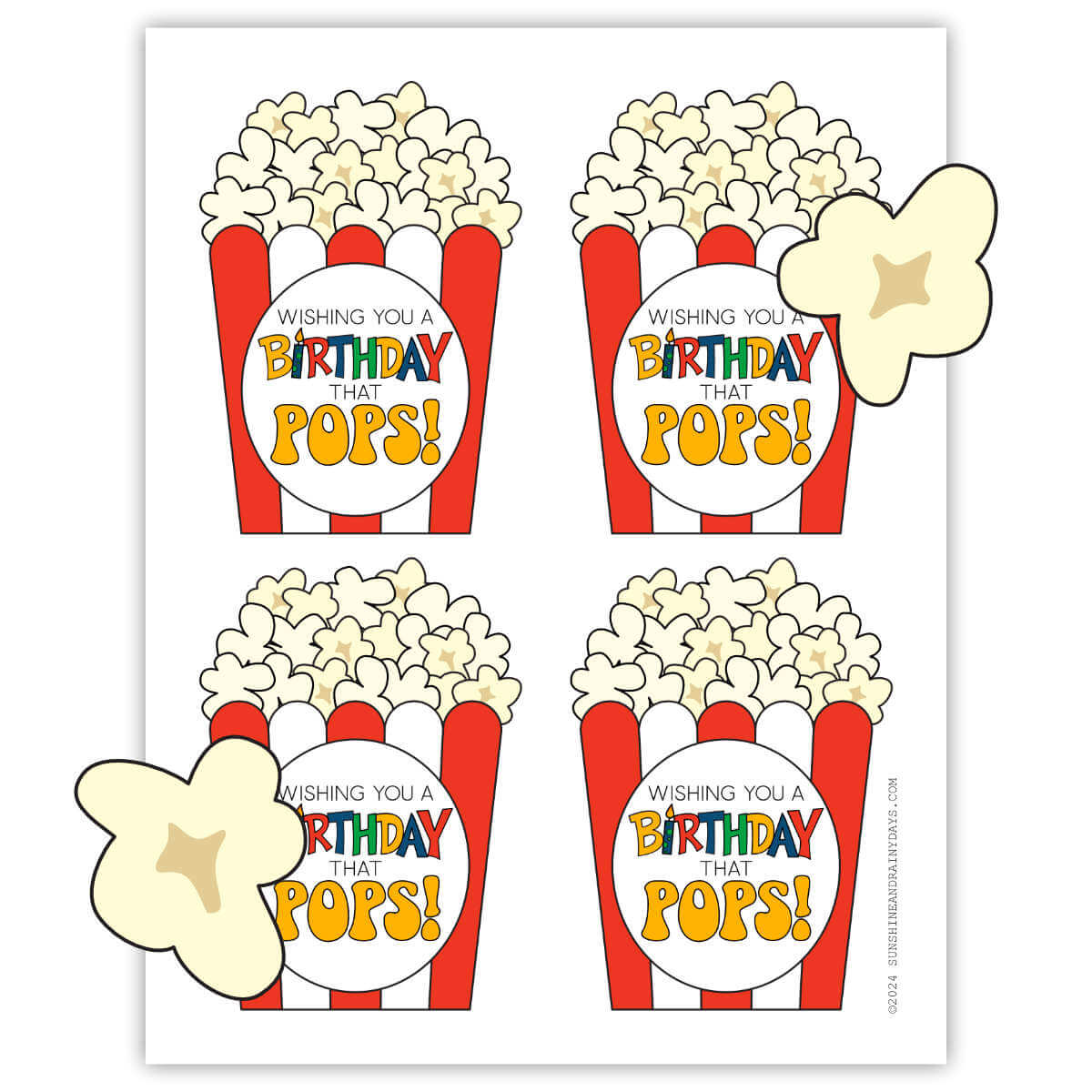 Wishing You A Birthday That POPS! Microwave Popcorn Tag (PDF ...