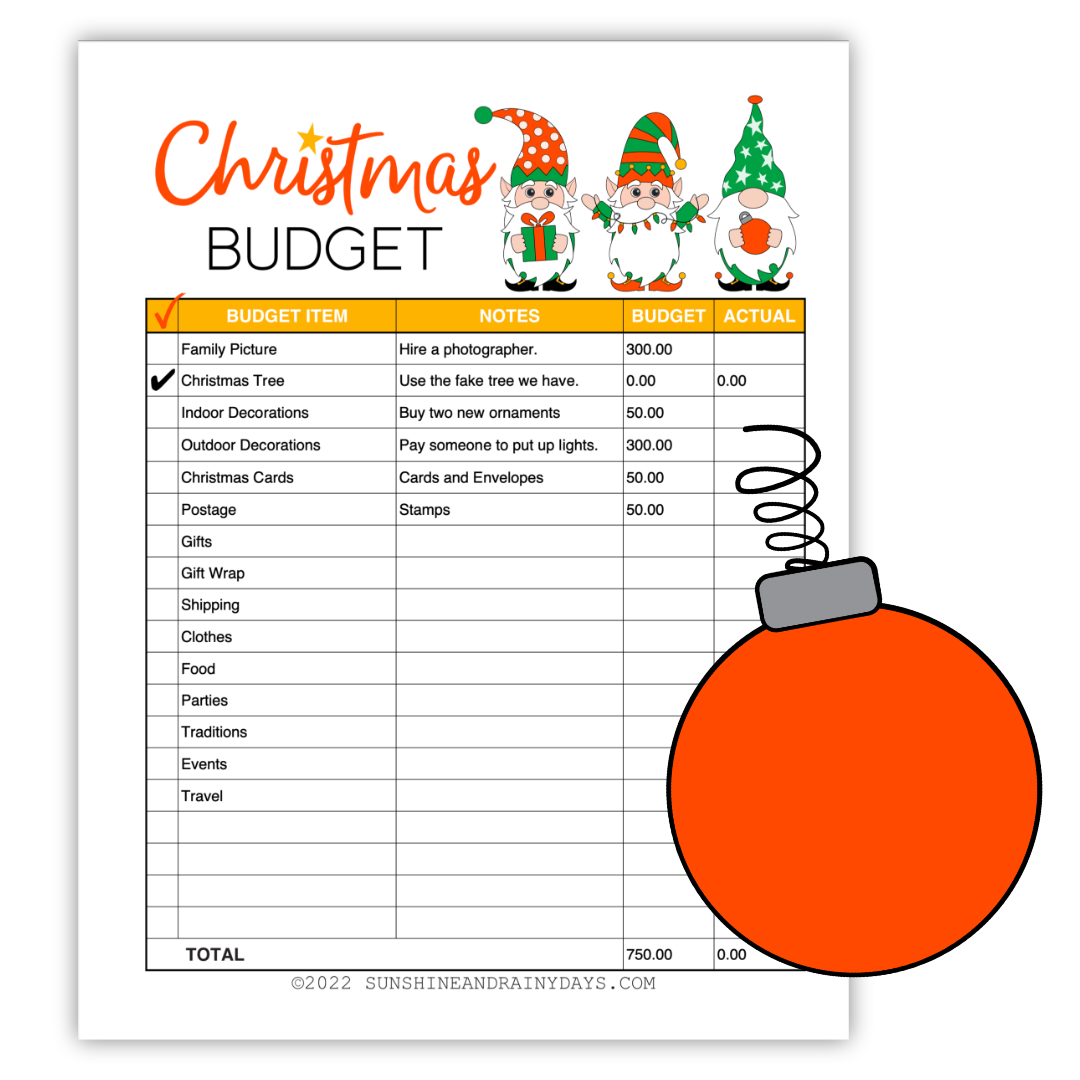 Fillable Christmas Budget Worksheet (PDF) – Sunshine And Rainy Days