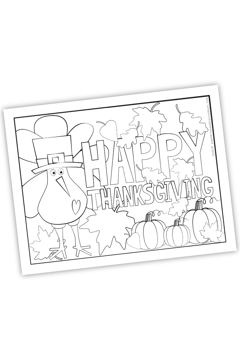 Thanksgiving Coloring Page PDF – Sunshine And Rainy Days