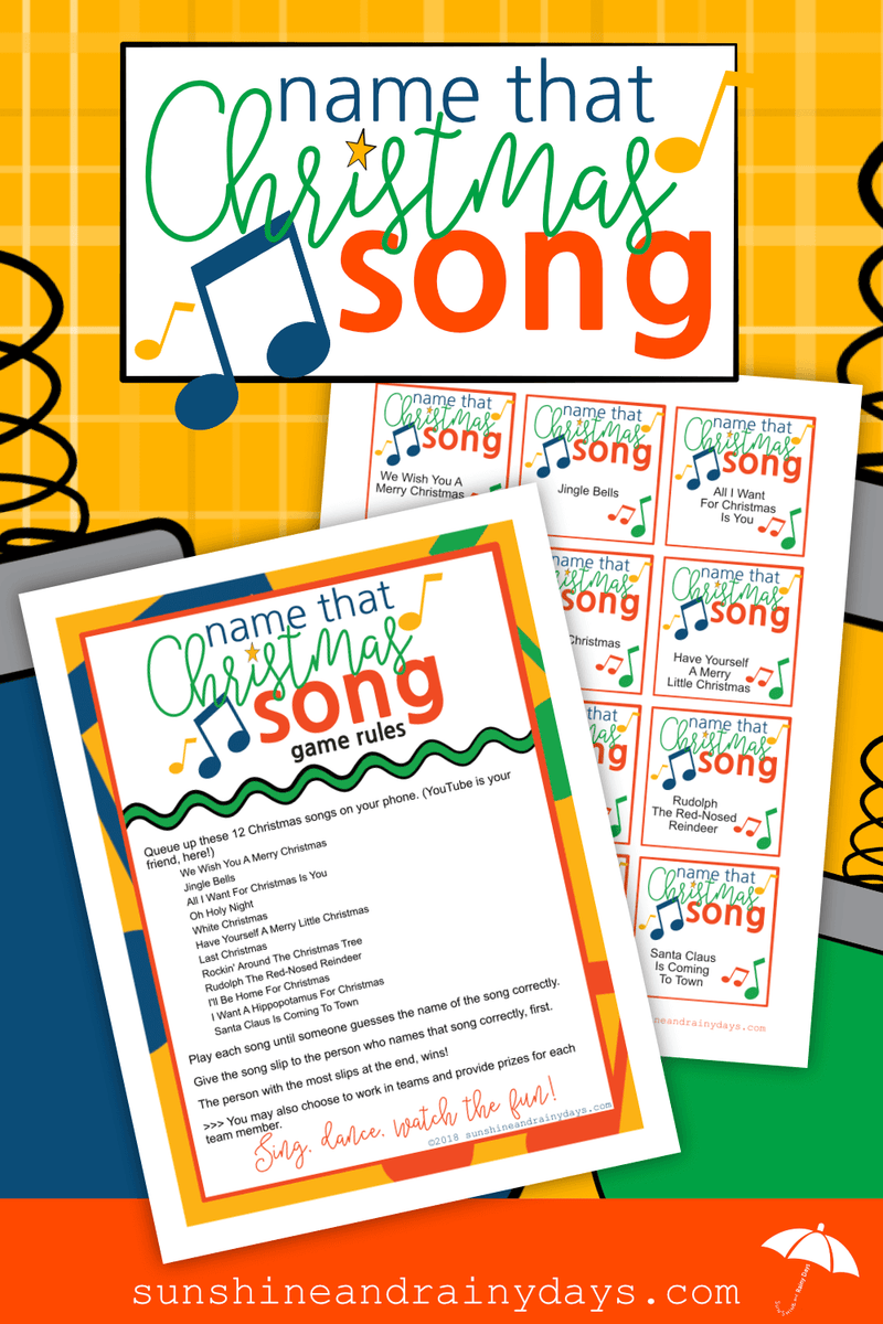 Name That Christmas Song Game - PDF – Sunshine And Rainy Days