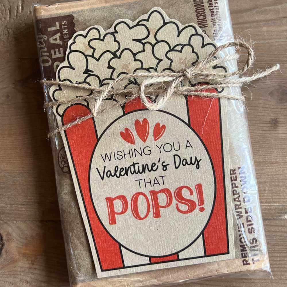 Valentine's Day Popcorn Tags (PDF) – Sunshine And Rainy Days