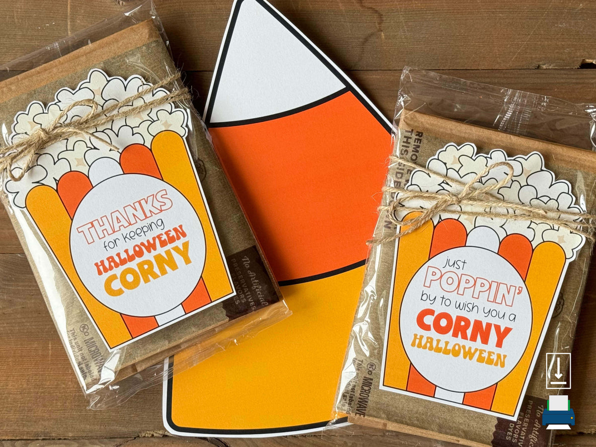 Corny Halloween Popcorn Tags – Sunshine And Rainy Days