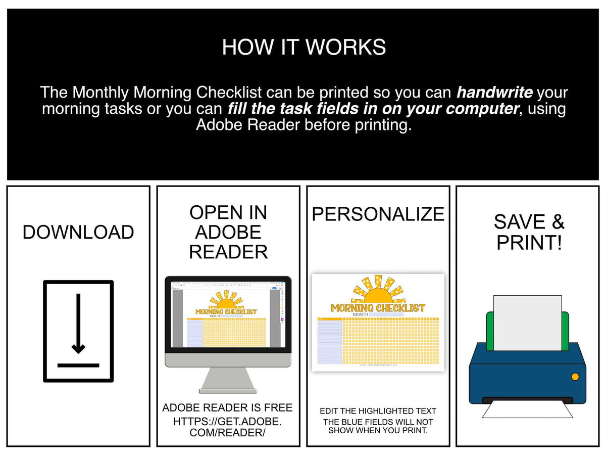 Monthly Morning Checklist (PDF) – Sunshine And Rainy Days
