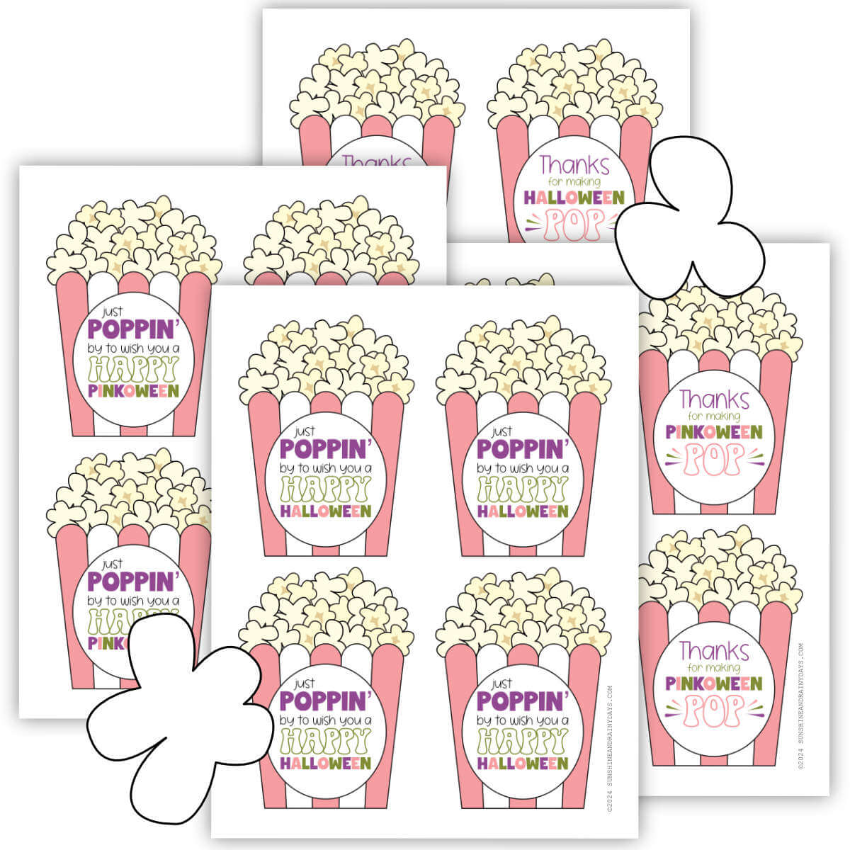 Pinkoween Halloween Popcorn Tags – Sunshine And Rainy Days