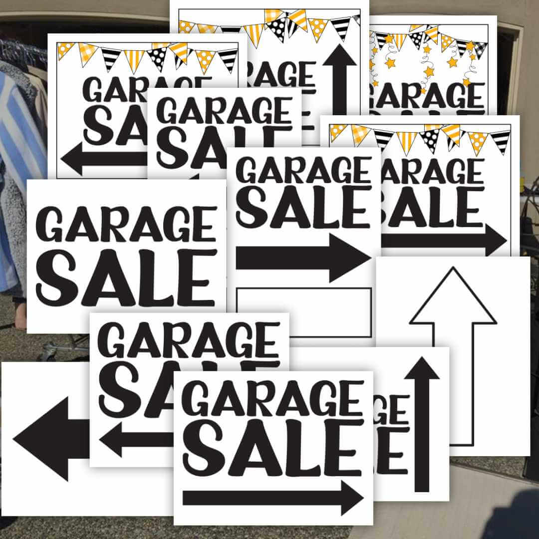 Printable Garage Sale Signs (PDF) – Sunshine And Rainy Days