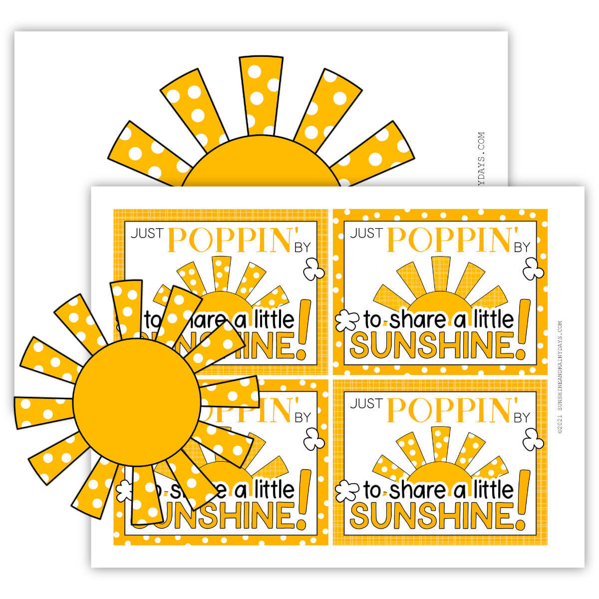 Sunshine Popcorn Tag (PDF) – Sunshine And Rainy Days