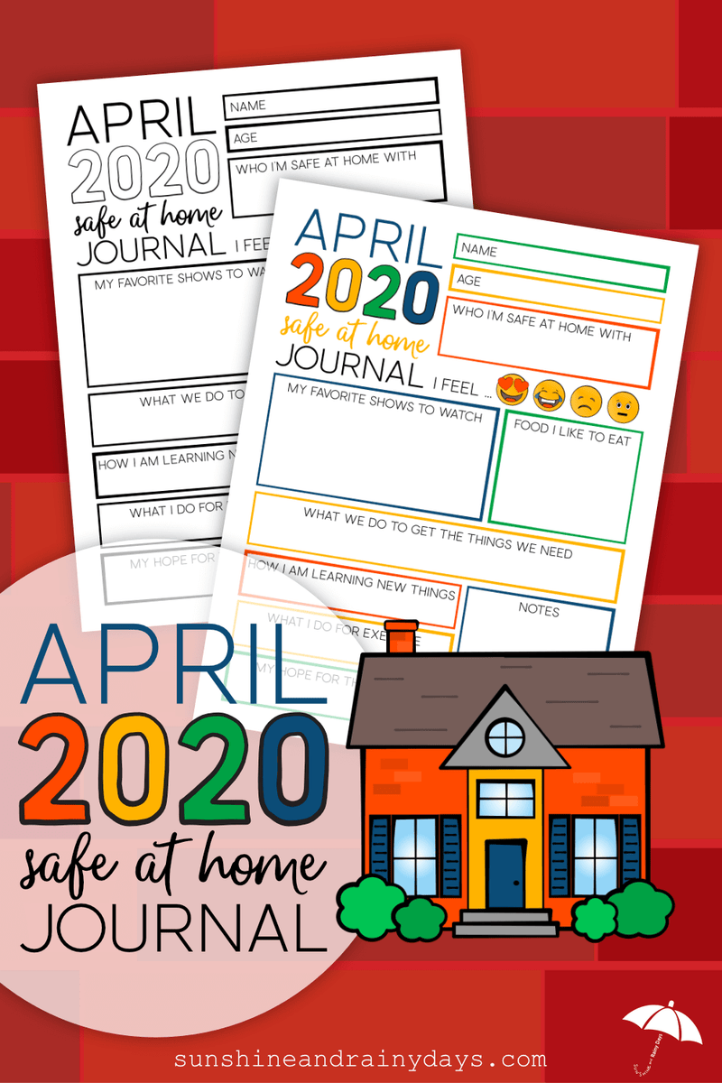April 2020 Safe At Home Journal (PDF) – Sunshine And Rainy Days