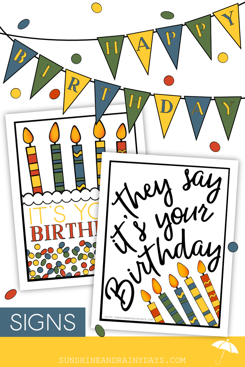 Birthday Printables (PDF) – Sunshine And Rainy Days