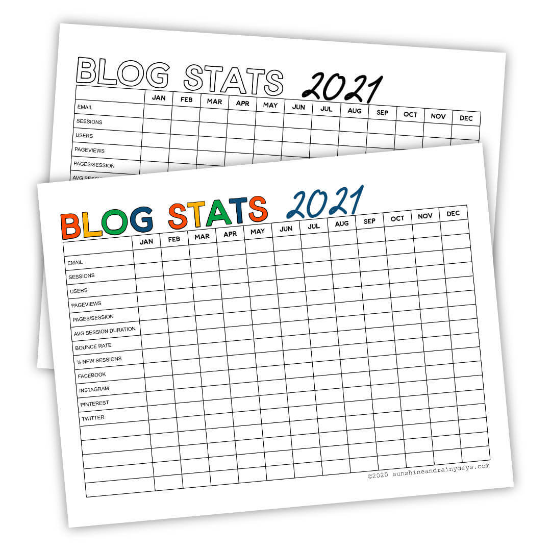Blog Stats Tracker – Sunshine And Rainy Days