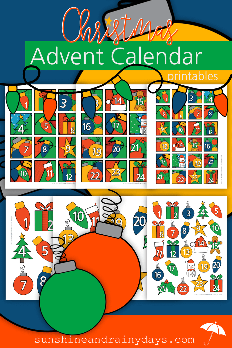 Christmas Advent Calendar Numbers or Gift Exchange #'s (PDF) – Sunshine ...
