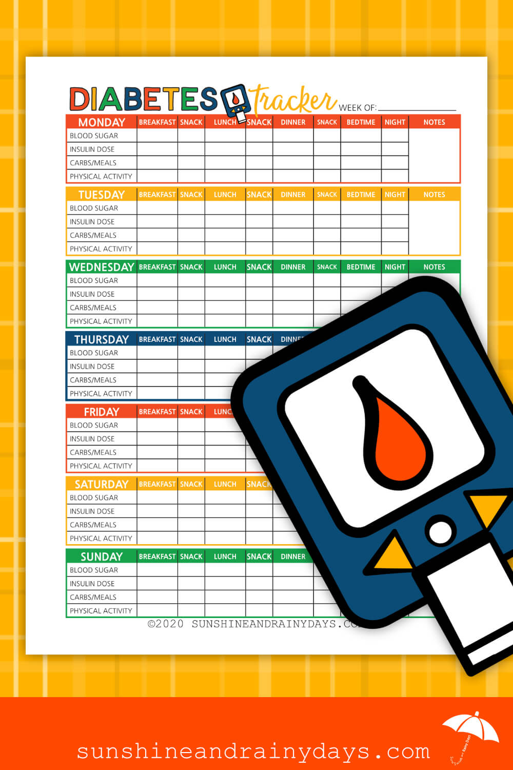 Diabetes Tracker (PDF) – Sunshine And Rainy Days