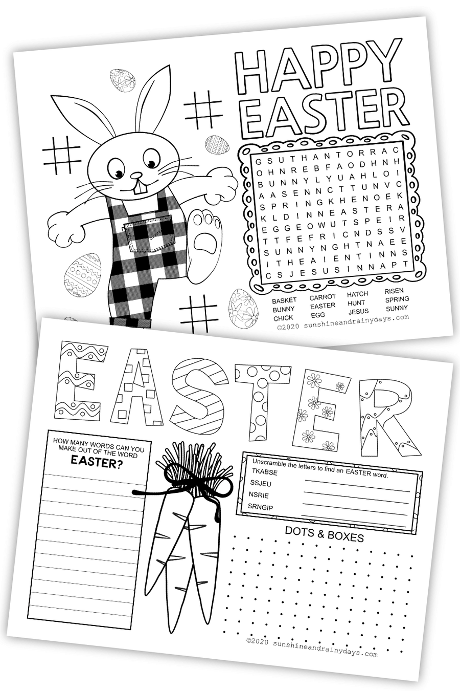 Easter Activity Sheet (PDF) – Sunshine And Rainy Days
