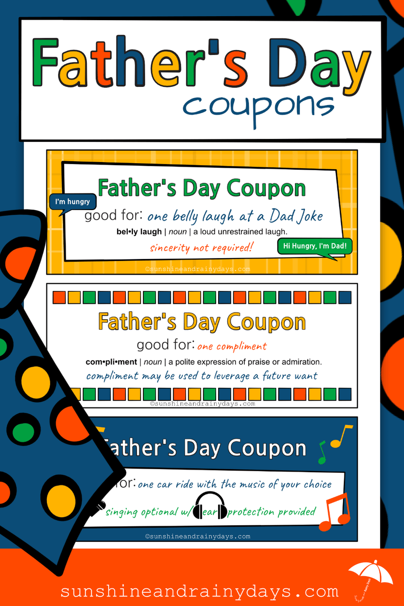 Father's Day Coupons (PDF) – Sunshine And Rainy Days