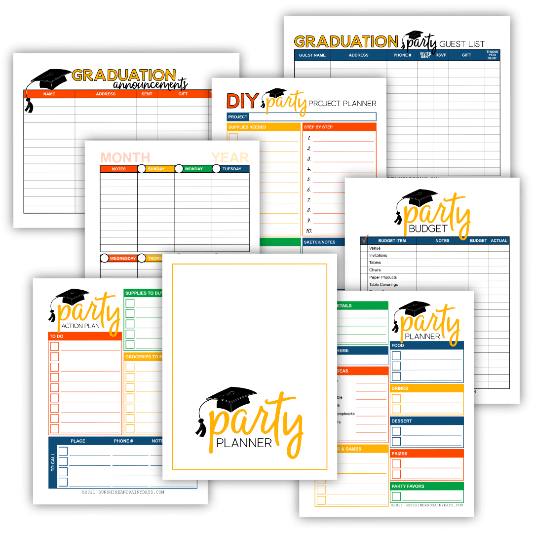 Graduation Party Planner (PDF) – Sunshine And Rainy Days