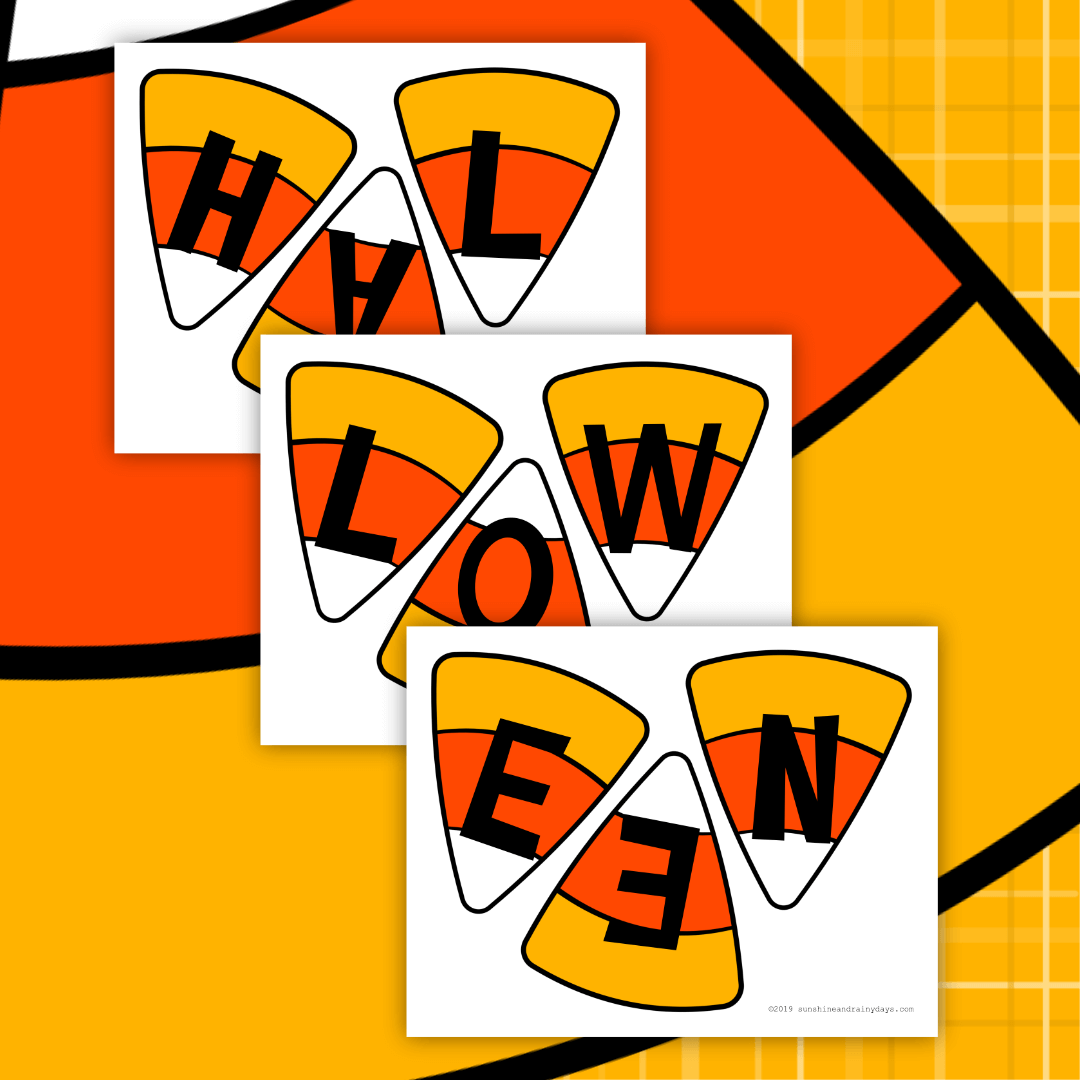 Halloween Candy Corn Banner (PDF) – Sunshine And Rainy Days