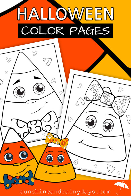 Candy Corn Halloween Color Pages (PDF) – Sunshine And Rainy Days