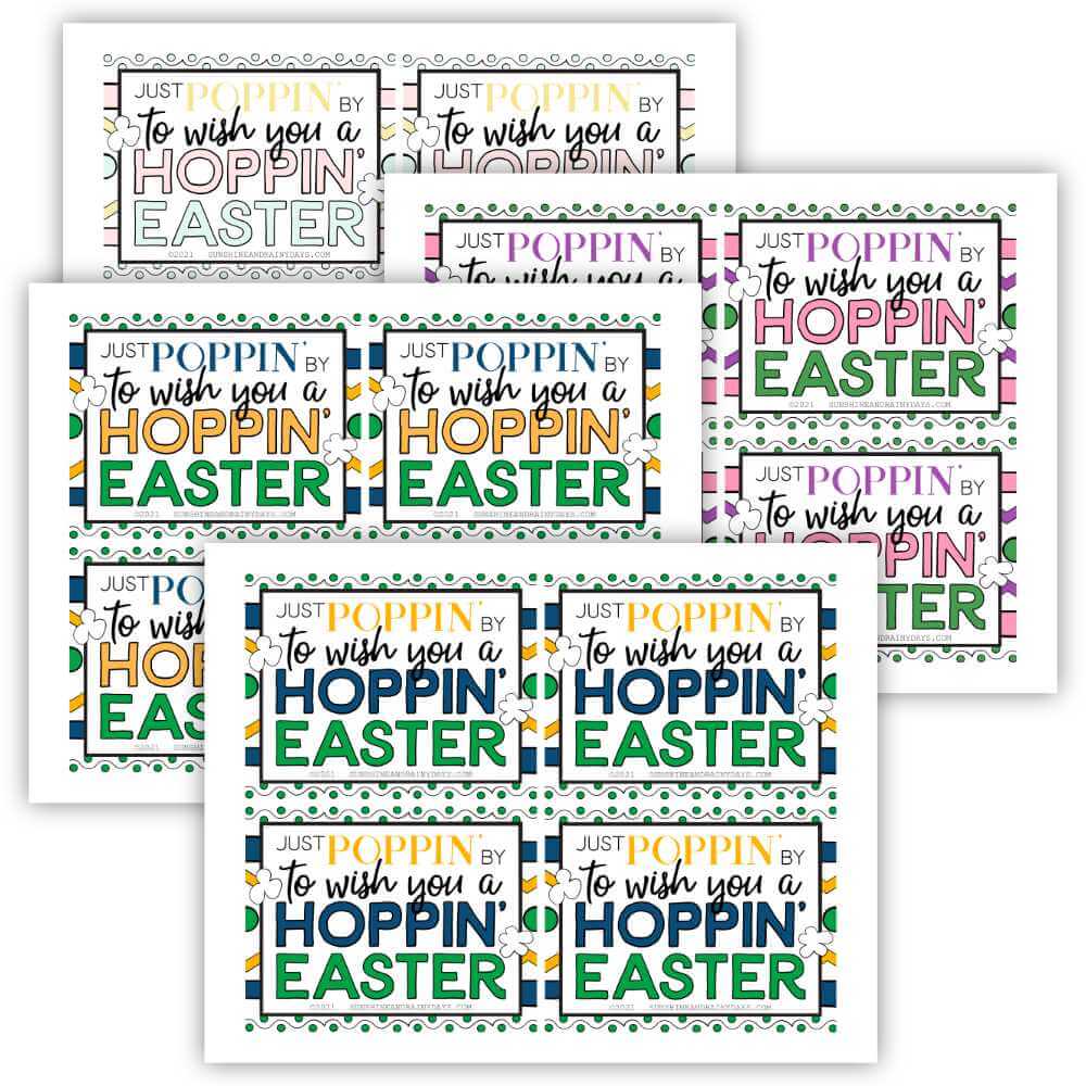 Happy Easter Microwave Popcorn Tag (PDF) – Sunshine And Rainy Days