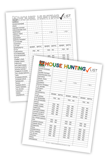 House Hunting Checklist (PDF) – Sunshine And Rainy Days