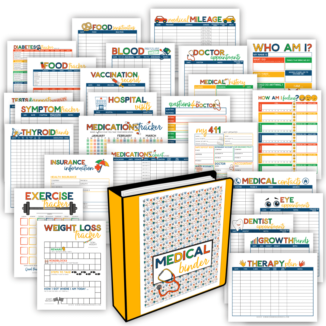 Fillable Medical Binder (PDF) – Sunshine And Rainy Days