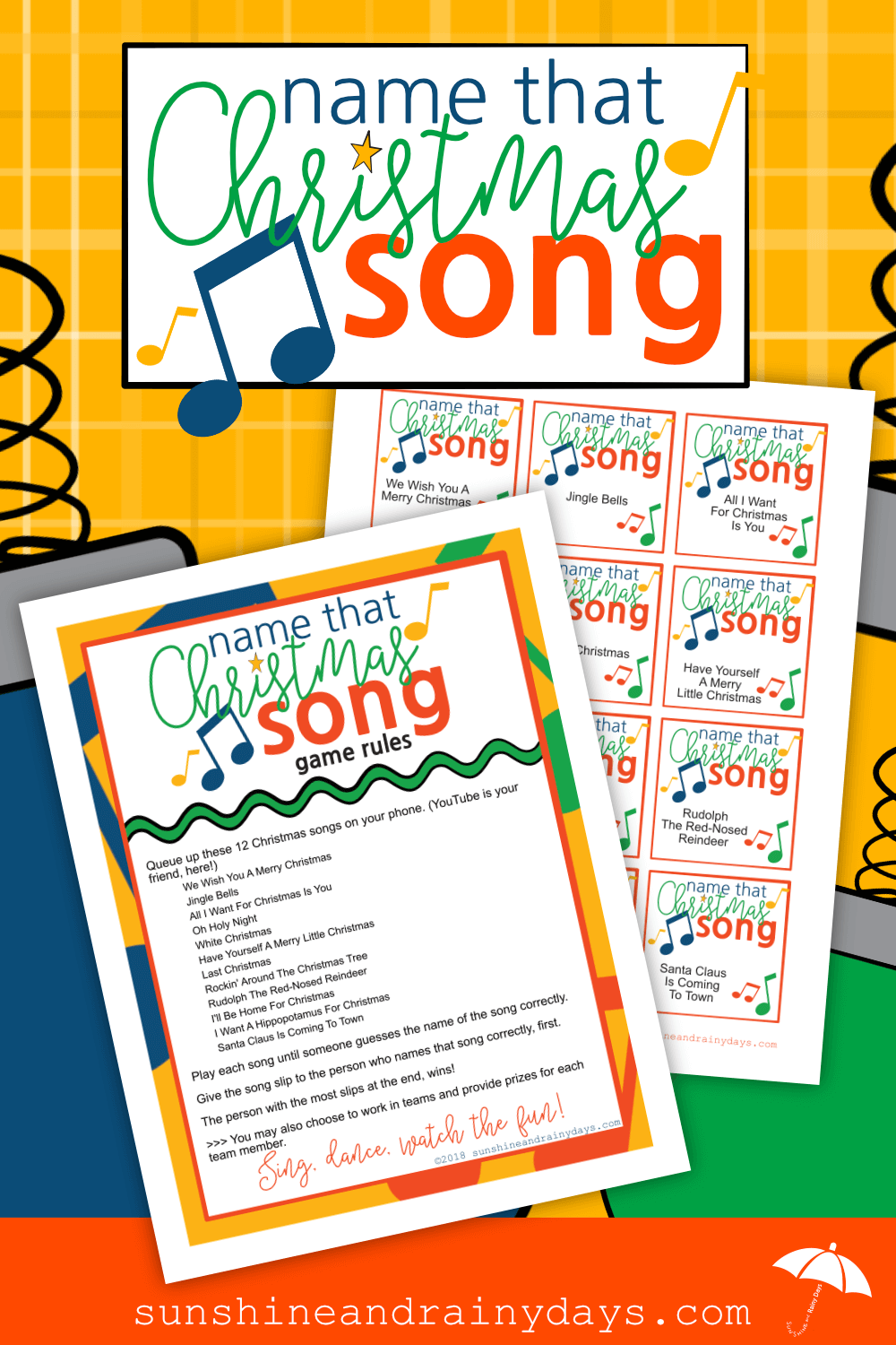 Name That Christmas Song Game - PDF – Sunshine And Rainy Days
