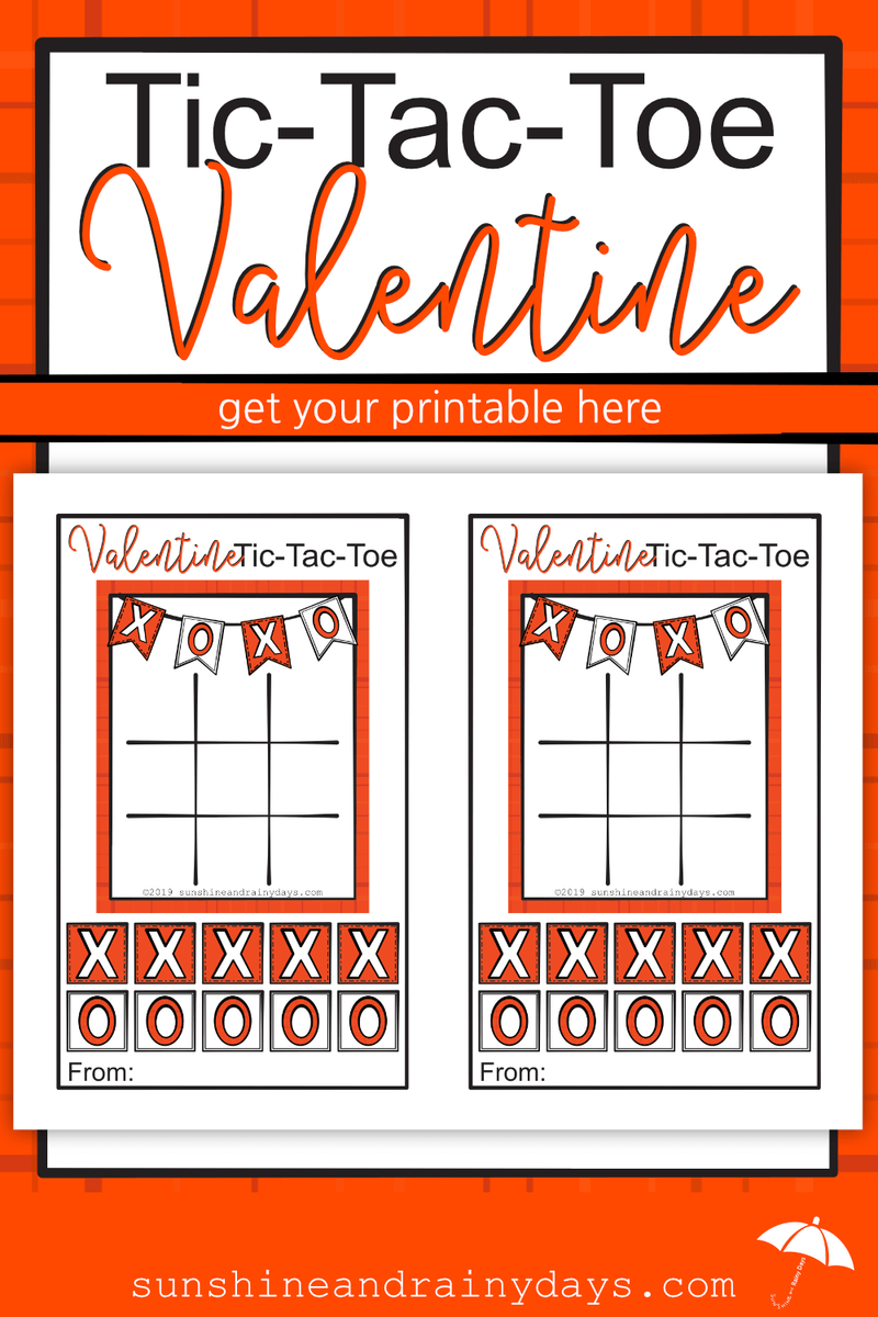 Tic Tac Toe Valentine PDF – Sunshine And Rainy Days