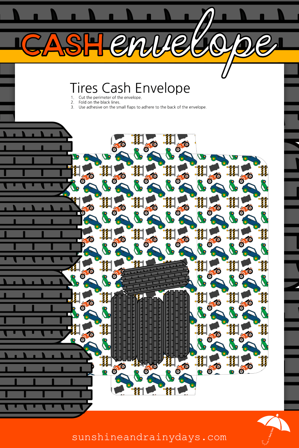 Tires Cash Envelope (PDF) – Sunshine And Rainy Days