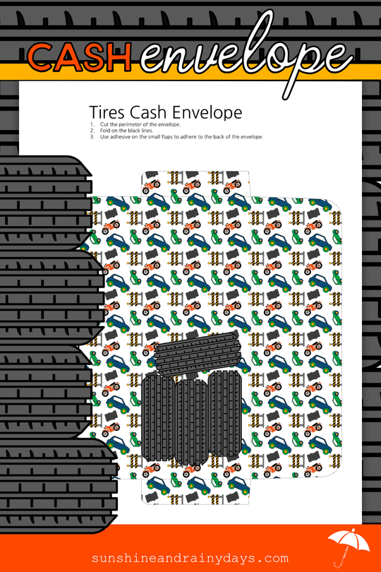 Tires Cash Envelope (PDF) – Sunshine And Rainy Days