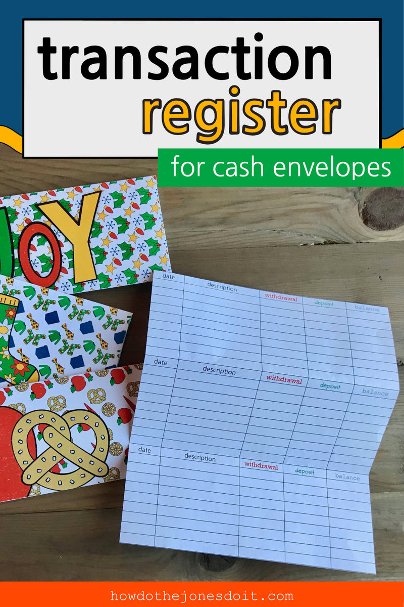 Transaction Register For Cash Envelopes (PDF) – Sunshine And Rainy Days