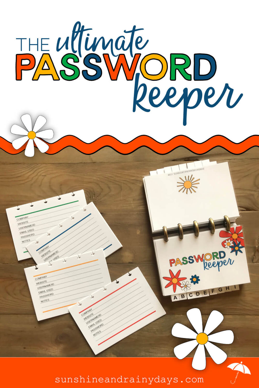 Ultimate Discbound Password Keeper (PDF) – Sunshine And Rainy Days
